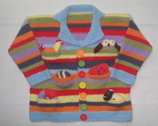 Ravelry: Pocket Surprise Cardi (with 8 tiny toys) pattern by Rian Anderson