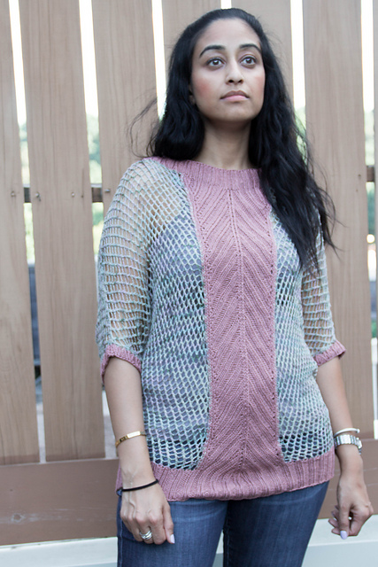 Ravelry: Two Color Mesh Top pattern by Laura Zukaite