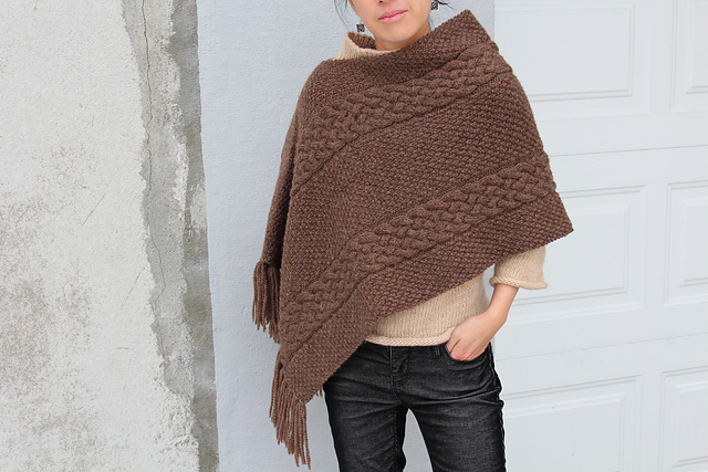 Ravelry: Knitted Poncho Shawl pattern by Schachenmayr