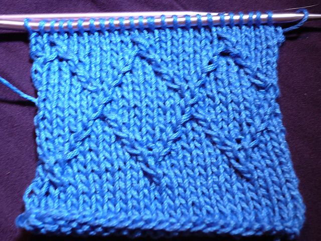 Ravelry: One-Stitch Cable Diamonds pattern by Roza Anthony