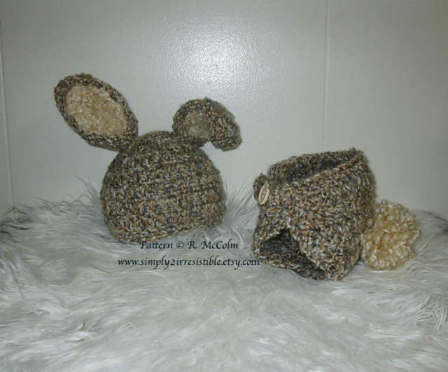 Ravelry: Bunny Beanie and Diaper Cover Set pattern by Ruth McColm
