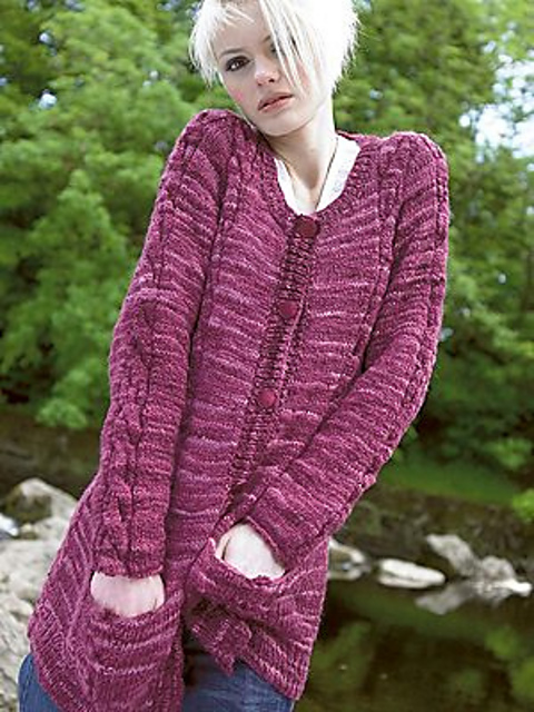 Ravelry: Cabled Sleeved Jacket pattern by Jenny Watson