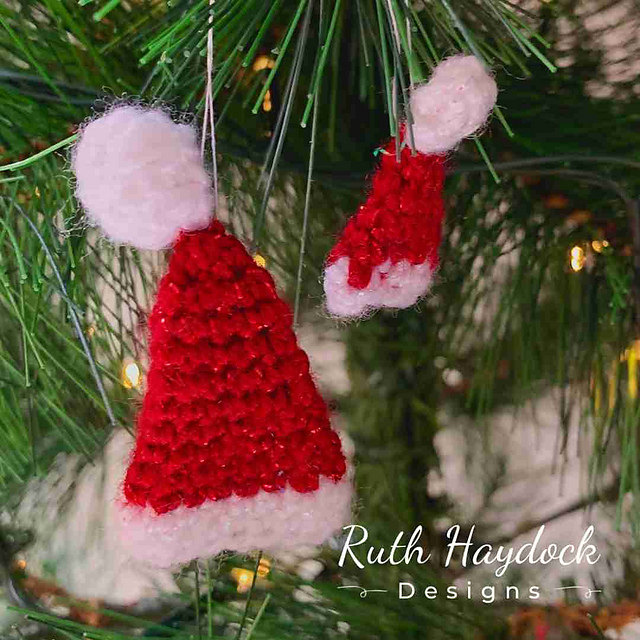 Ravelry: Santa Hat Tree Decoration pattern by Ruth Haydock