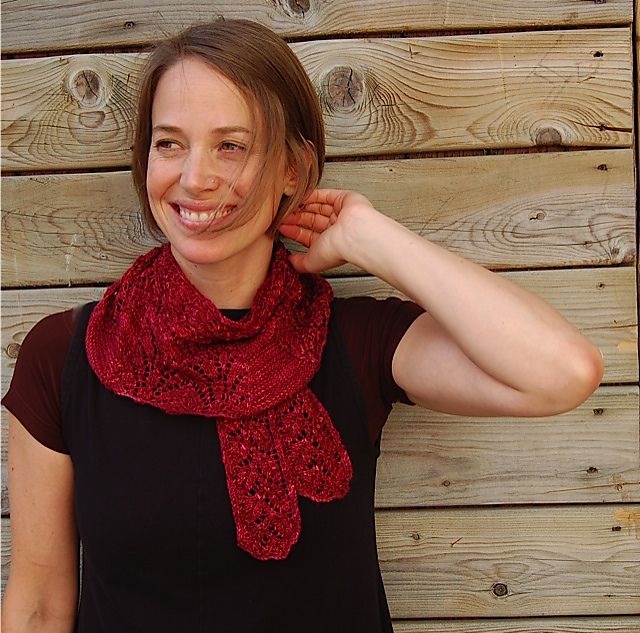 Ravelry: Lace-Meets-Leaf Scarf pattern by Sally Melville