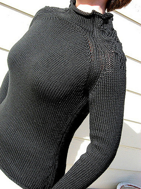 Ravelry: #25 Cabled Raglan Pullover pattern by Adrienne Vittadini