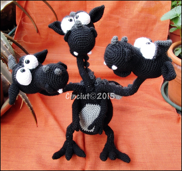 Ravelry: Brutus-Brian-Boris the Three Headed Dragon pattern by IlDikko