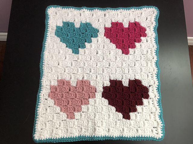 Ravelry: Small Hearts Graphghan Block pattern by Amanda Julien