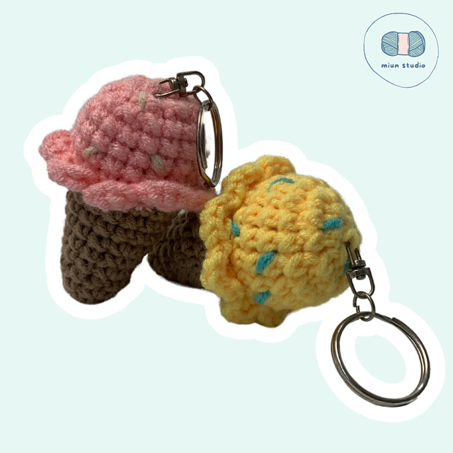 Ravelry: mini ice cream keychain pattern by Miun Studio