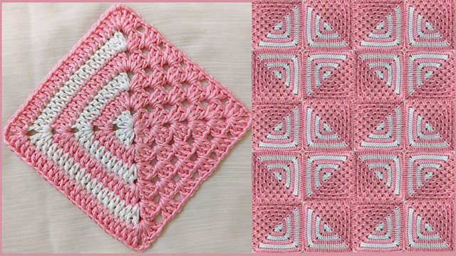 Ravelry: Half and half Square Tile pattern by Sara's crochet1111