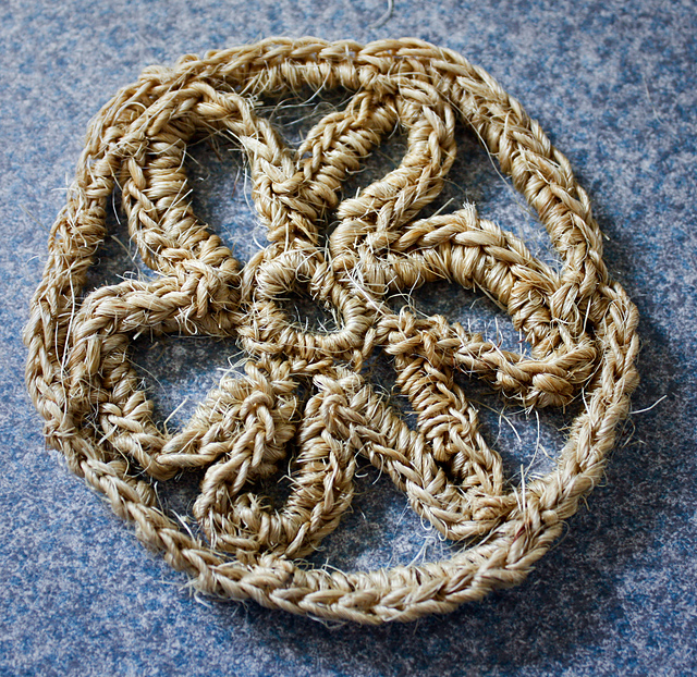 Ravelry: Basic Beachy Flower Hemp Coaster pattern by Sara Rosado