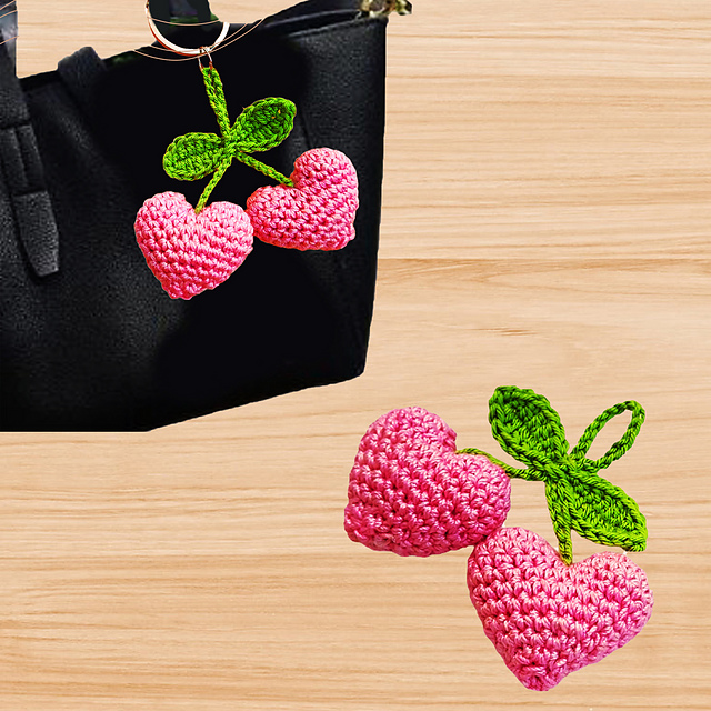 Ravelry: Crochet 2 Hearts Keychain pattern by Noha