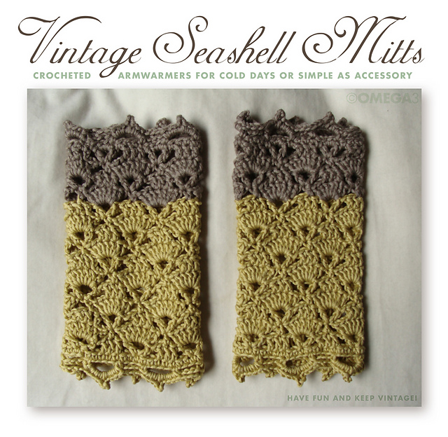 Ravelry: Vintage Seashell mitts pattern by schnuddel