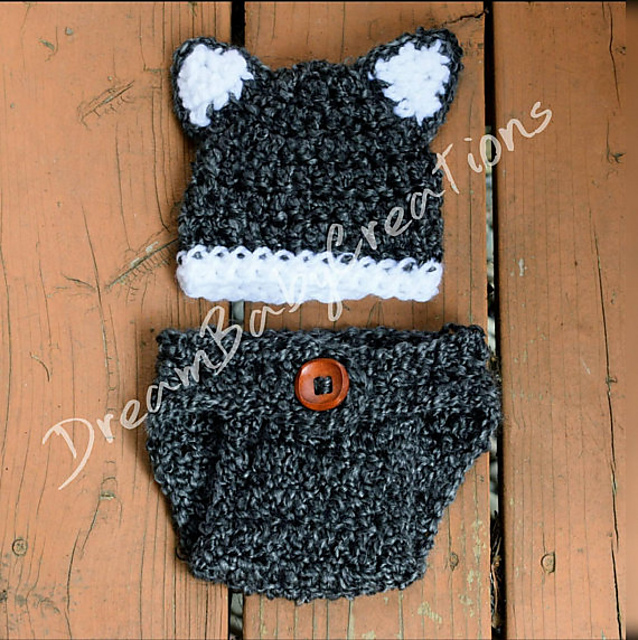 Ravelry: Baby Wolf Hat & Diaper Cover pattern by Sarah Apodaca