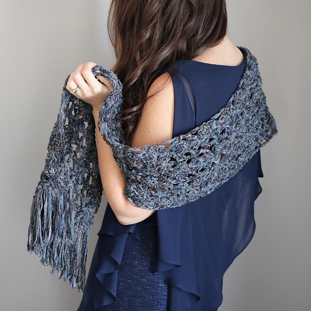 Ravelry: Sparkle & Shine Fringe Scarf pattern by MJ's Off The Hook Designs