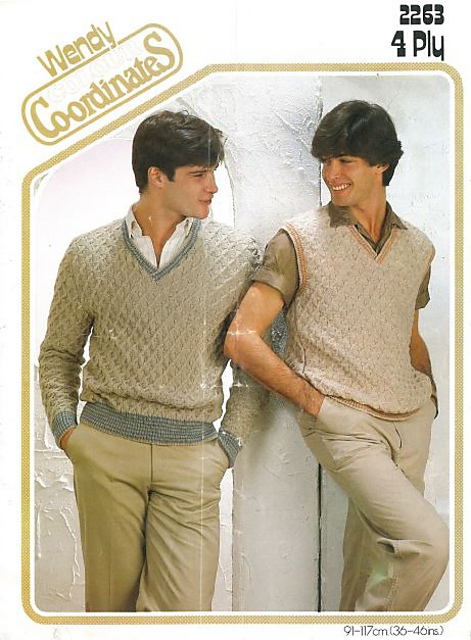 Ravelry: Man's Sleeveless and Long Sleeved Sweaters pattern by Wendy Yarns