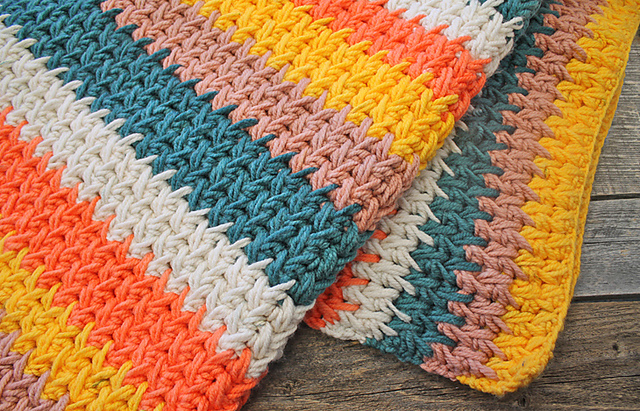Ravelry: Feather Stripe Blanket pattern by Heather Hamlin