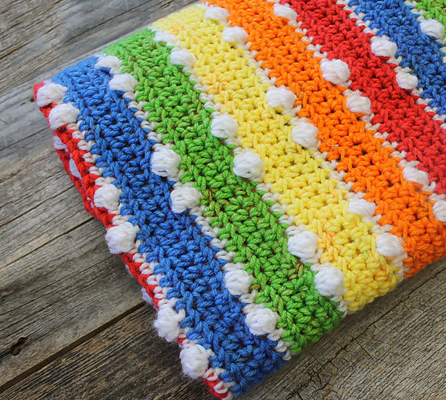 Ravelry: Rainbow Double Dot Blanket pattern by Heather Hamlin