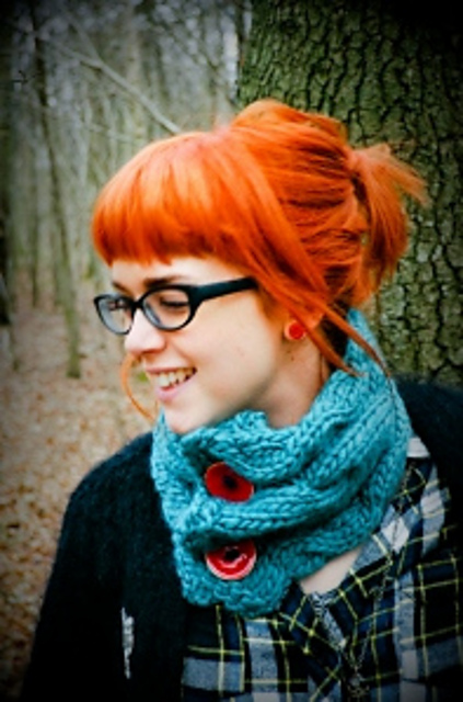 Ravelry: Boho Blues Neckwarmer pattern by Lesley Parkin