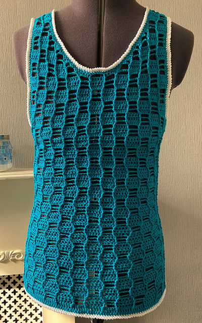 Ravelry: Chequered Mesh Tank Top pattern by Seyhall Crochet Design