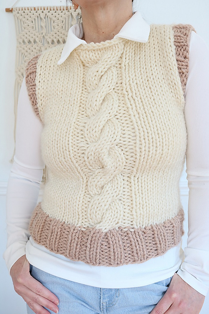 Ravelry: The Catherine Cable Vest pattern by Susan Frick