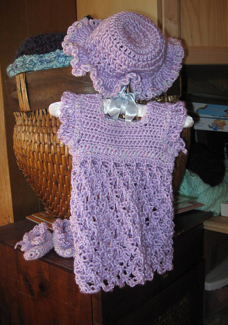 Ravelry: Baby Dress with Solomon's Knot Skirt pattern by Jessica Lombard