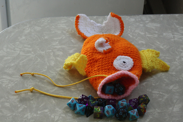 Ravelry: sohviollio's magikarp dice bag