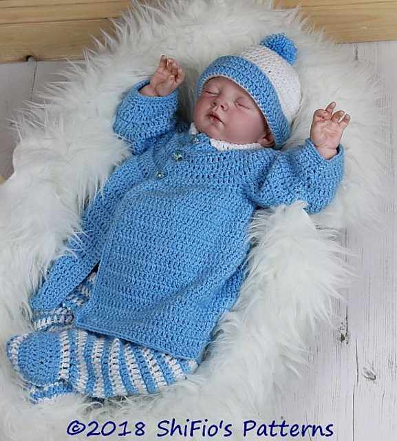 Ravelry: 375 Benjamin Blue Baby Set pattern by ShiFio's Patterns