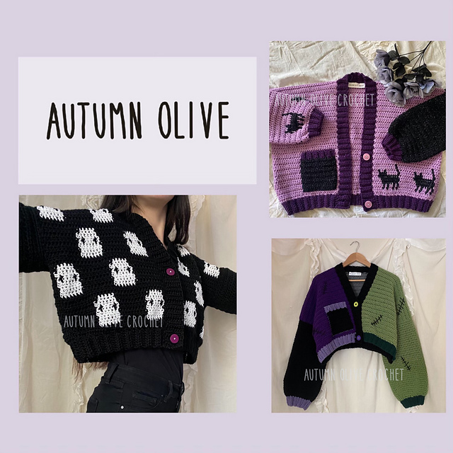 Ravelry: autumn olive halloween cardigans pattern by autumn olivia ward