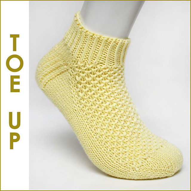 Ravelry: Lemon Sherbet Socks - Toe Up (DK) pattern by Amanda Clark