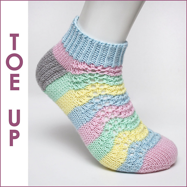 Ravelry: Unicorn Tail Socks - Toe Up (DK) pattern by Amanda Clark