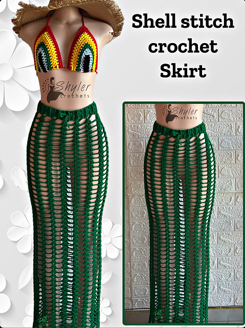 Ravelry: Shell stitch maxi beach skirt pattern by Shylercrochets
