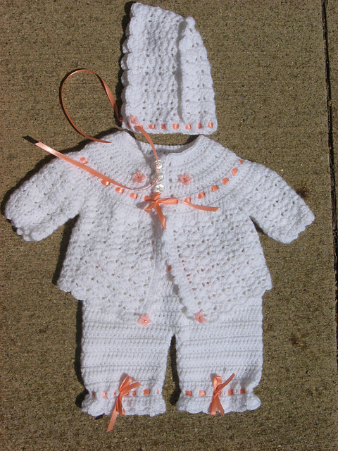 Ravelry: A Beautiful 4 Piece Pram Set JC01A pattern by Justcrochet Designs