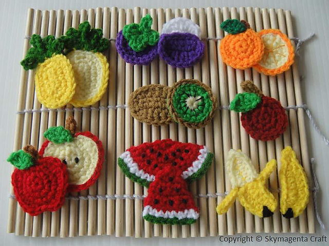 Ravelry: FRUIT APPLIQUE 1 pattern by Sky Magenta