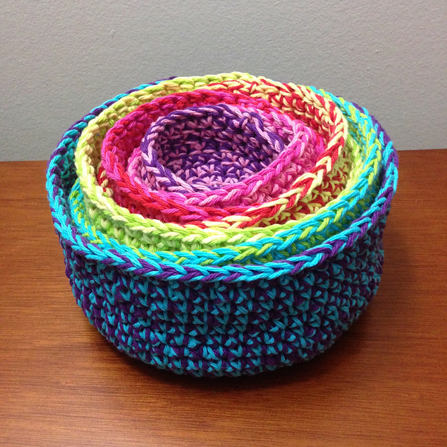 Ravelry: Colorful Nesting Bowls pattern by Rachel Beth