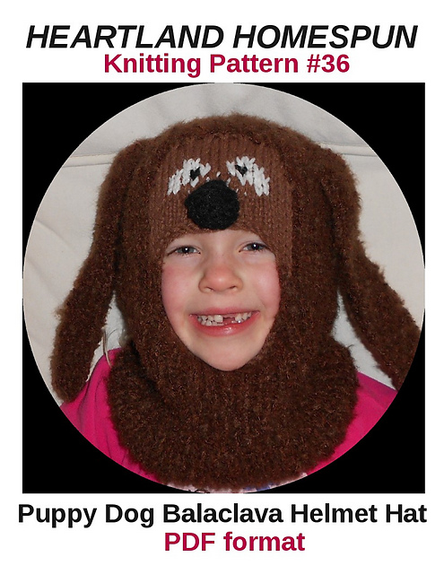 Ravelry: #36 Puppy Dog Balaclava Helmet Hat pattern by Sally Nielsen