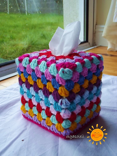 Ravelry: Granny Tissue Box Cover pattern by Olga Soleil