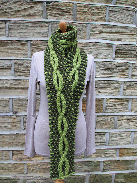 Ravelry: Two-Colour Cable Scarf pattern by Martin Storey
