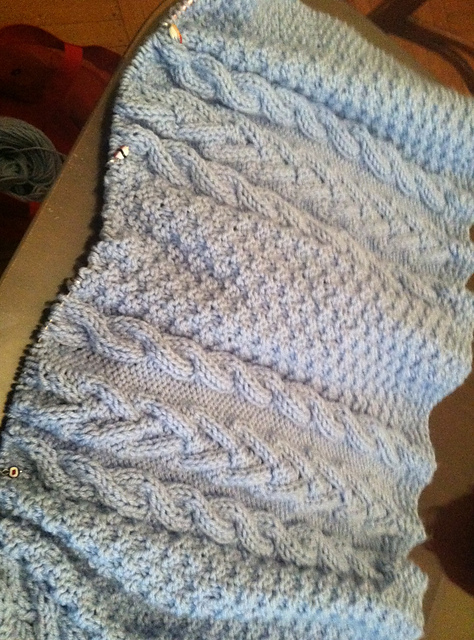 Ravelry: sparkythedog's Blue Aran Blanket