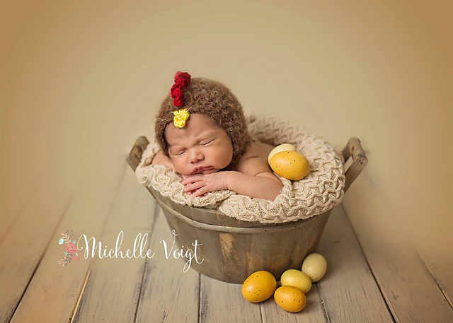 Ravelry: Rooster Chicken Bonnet pattern by Three Birds Patterns