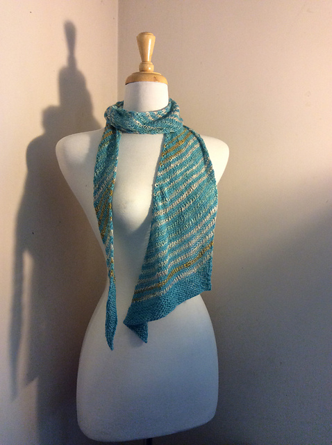 Ravelry: Bias Skinny Wedge Scarf pattern by Helen Firing