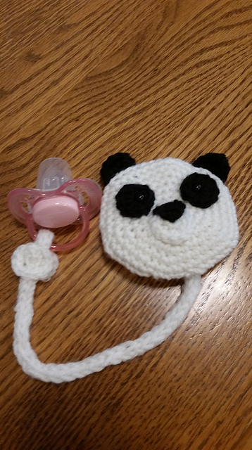 Ravelry: Panda Pacifier Clip pattern by Rachel Shirk