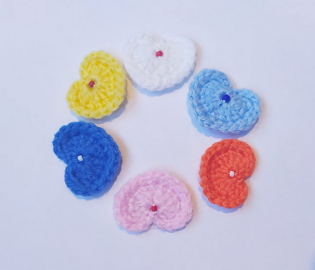 Ravelry: crochet heart applique pattern by Stefka Stoyanova