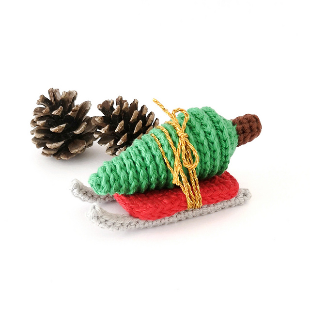 Ravelry: Tree & Sled Ornament pattern by Fay Lyth