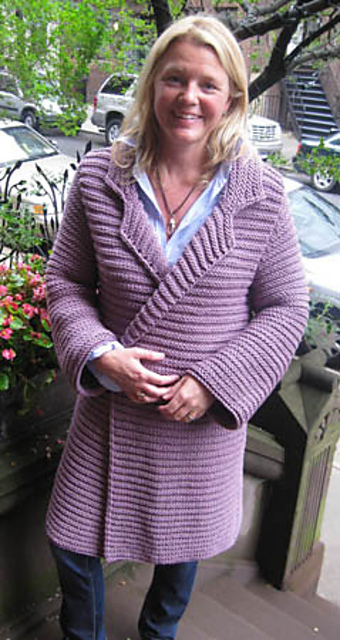 Ravelry: Horizontal Ribbed Coat pattern by Lidia Karabinech