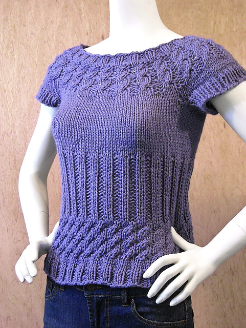 Ravelry: Cabled Yoke Sweater pattern by Rebecca Graves