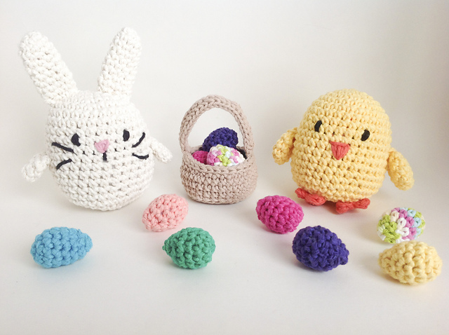 Ravelry: Easter Bunny, Chick, Basket and Eggs pattern by Linda E.H. Davis