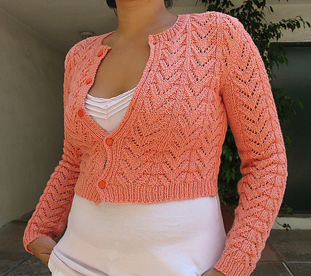 Ravelry: 37 Cropped Jacket in Lace Pattern pattern by Rebecca Design Team