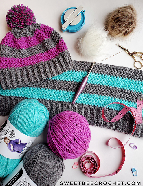 Ravelry: Striped Herringbone Hat pattern by Sweet Bee Crochet