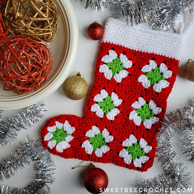 Ravelry: Vintage Granny Square Christmas Stocking pattern by Sweet Bee ...