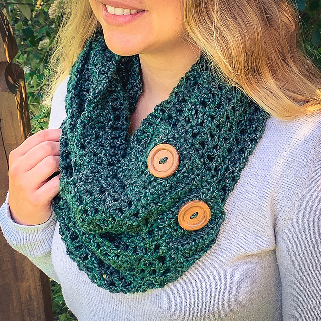Ravelry: Buttons and Lace Scarf pattern by Sarah Romanoff